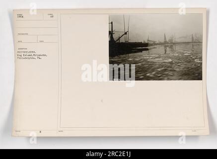 Shipbuilding at Hog Island Shipyards in Philadelphia, Pennsylvania ...