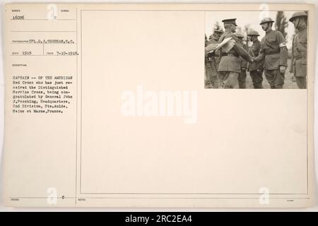Caption: General John J. Pershing and American soldiers salute while ...