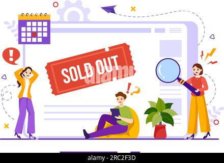 Cartoon sold out stamp icon in comic style. Sell banner illustration ...