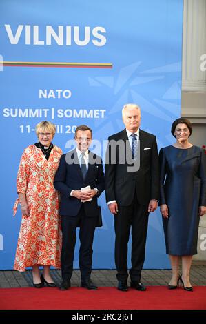 From left, Sweden's Prime Minister Ulf Kristersson, Italy's Prime Minister Giorgia Meloni and ...