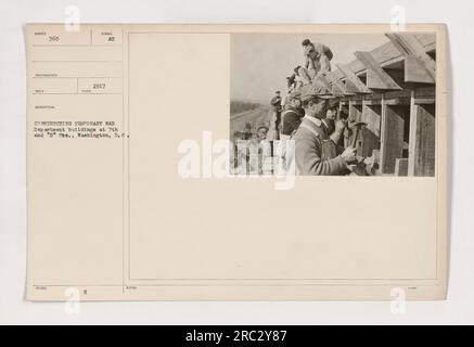 Construction of temporary War Department building at 7th and B Streets ...