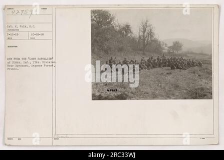 Cpl. K. Polk of the 308th Infantry, 77th Division, photographed near ...