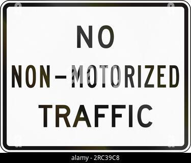United States traffic sign: No motor vehicles Stock Photo - Alamy