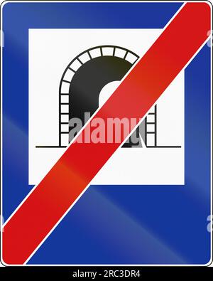 Official Polish traffic sign: tunnel Stock Photo - Alamy