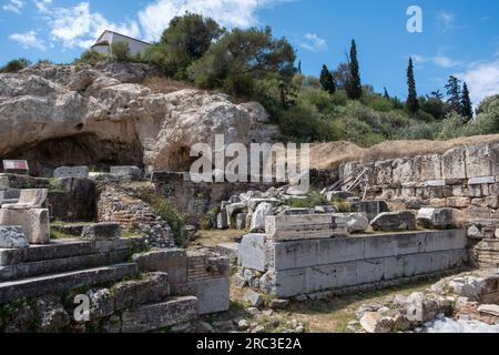 Archaeological site of Eleusis (Eleusina). Temple and altars of Artemis ...