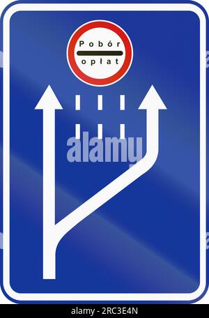Polish road sign: Toll road Stock Photo - Alamy