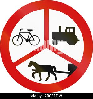 Polish traffic sign: No tractors, construction vehicles, etc Stock ...