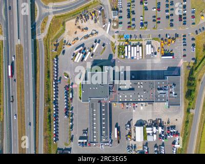 Modern European logistics warehouse for worldwide delivery of goods ...