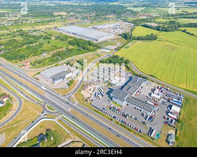 Modern European logistics warehouse for worldwide delivery of goods ...