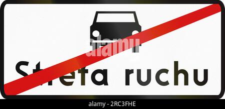 Polish traffic sign: Traffic control zone Stock Photo - Alamy