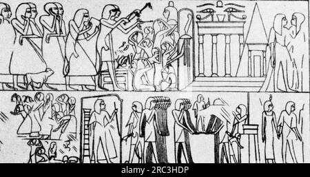 death, ancient world, funeral procession, mural painting, grave of a ...