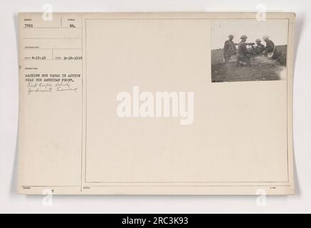 American machine gun squad in action in France during World War One ...