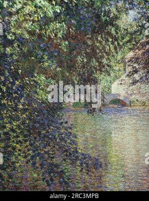 Monet - watermill-at-limetz Stock Photo - Alamy