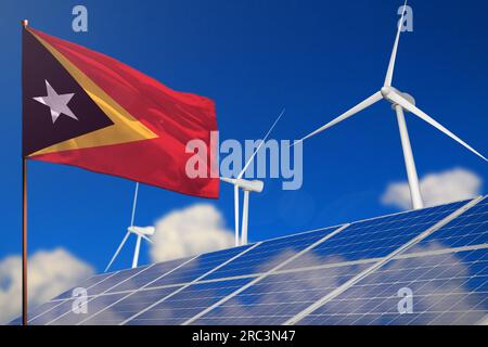 Timor-Leste solar and wind energy, renewable energy concept with ...