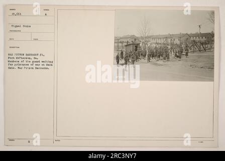 The image depicts the war prison barracks at Fort Oglethorpe, Georgia ...