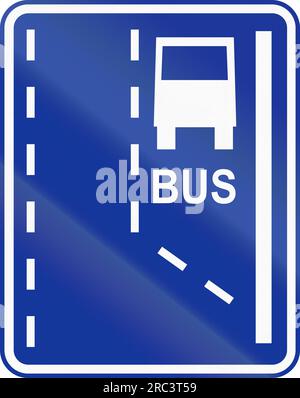 Polish road sign: Lane for passenger cars Stock Photo - Alamy