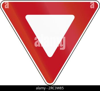 Canadian States traffic sign: Yield At Roundabout Stock Photo - Alamy