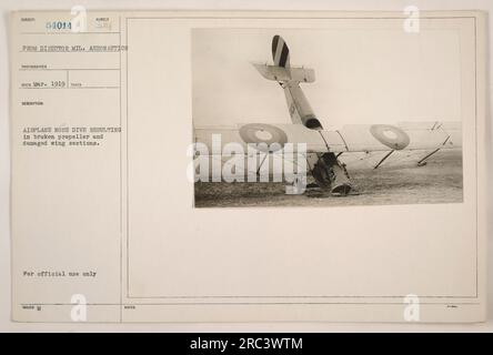 This image depicts an aircraft crash during World War I, highlighting ...