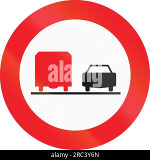 Austrian traffic sign: No overtaking! Stock Photo - Alamy