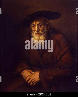 Portrait of an old Jew, painting by Dutch artist Rembrandt, Antwerp ...