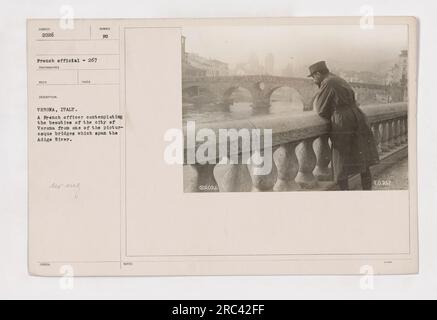 American soldiers constructing a pontoon bridge over the Marne at ...