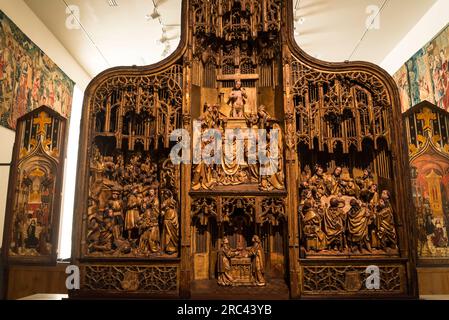 Wooden medieval altar, Cluny Museum - National Museum of the Middle Ages, Paris, France Stock ...