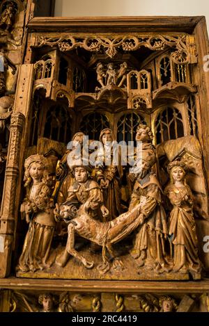 Wooden medieval altar, Cluny Museum - National Museum of the Middle Ages, Paris, France Stock ...