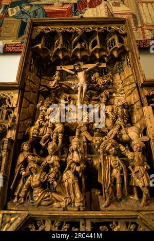 Wooden medieval altar, Cluny Museum - National Museum of the Middle Ages, Paris, France Stock ...