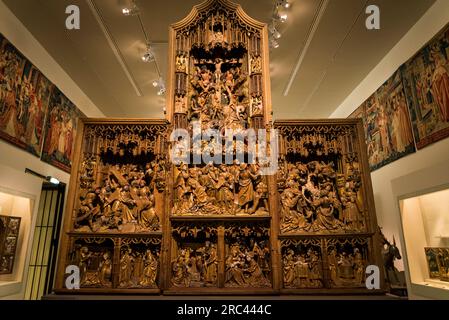 Wooden medieval altar, Cluny Museum - National Museum of the Middle Ages, Paris, France Stock ...