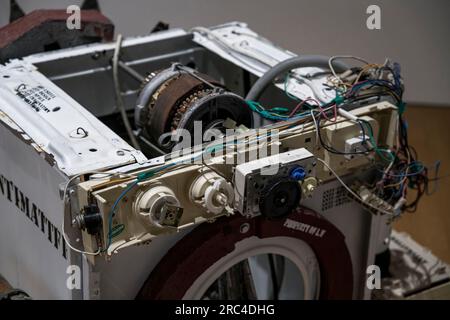 Top view of a disassembled washing machine. Replacing the washing ...