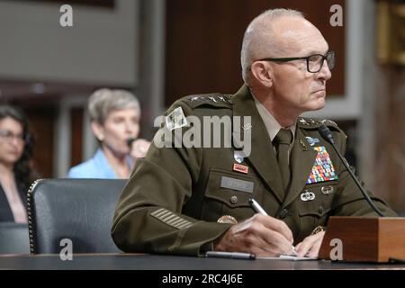 Army Lt. Gen. Randy George testifies during the Senate Armed Services ...