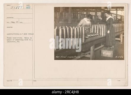 Workers at the Armstrong Cork Co. plant in Lancaster, PA manufacturing ...