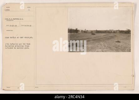 Sham battle at Camp Meade, Maryland. The image depicts the Machine Gun ...