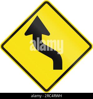 Reverse curve warning sign Stock Photo - Alamy