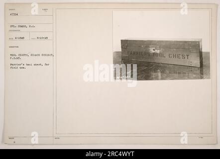 Soldier issued M field chest for Army artillery, photographed on ...