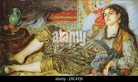 Odalisque, by Auguste Renoir, 1870, French impressionist painting, oil ...