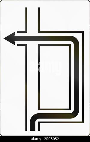 Austrian traffic sign: Difficult route for turning Stock Photo - Alamy