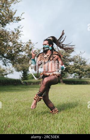 Dancer in full body mask, Yam Harvest Festival in MAPRIK, Papua New ...