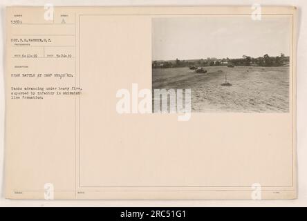 Sham battle at Camp Meade, Maryland. The image depicts the Machine Gun ...