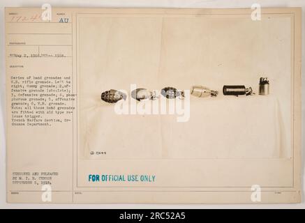 This photograph shows an American Grenade (Defensive) with a fragmented ...