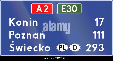 European road number sign for E30 in Poland Stock Photo - Alamy