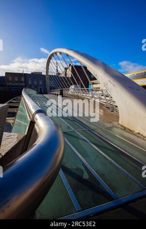 James Joyce Bridge in Dublin, Ireland, known as the open book bridge ...