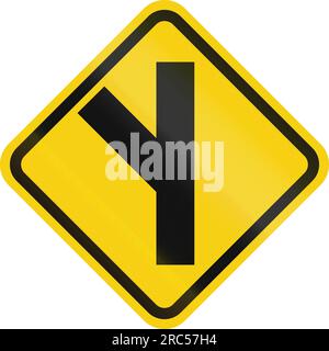 Colombian road warning sign: 3 way intersection ahead Stock Photo - Alamy
