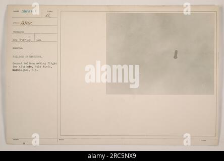 Caquot balloon during military operations at Washington D.C's Polo ...