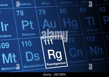 Roentgenium elements on periodic table 3d illustration Stock Photo - Alamy
