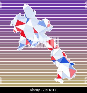 Laos shape on gradient background. Country map with scratch texture ...