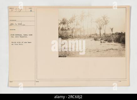 Aerial view of the 7th Aero Squadron at Fort Sherman, Canal Zone, taken on February 9, 1918. The ...