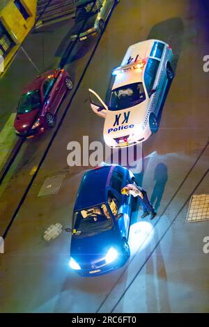 NSW Police conduct a night-time traffic stop on Liverpool Street near ...