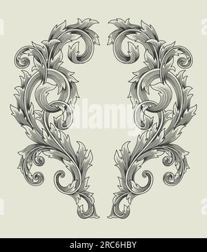 Vintage Baroque Victorian pattern Vector. Floral ornament decoration ...