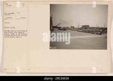 General view of the bulkhead at the Army Supply Base in the port of ...